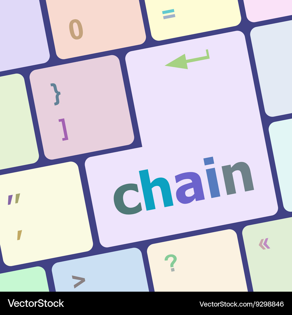 Chain button on computer pc keyboard key Vector Image