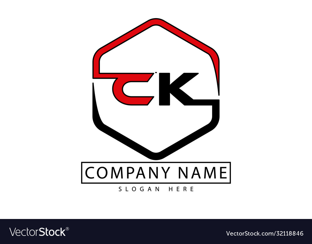 Ck initial logo Royalty Free Vector Image - VectorStock