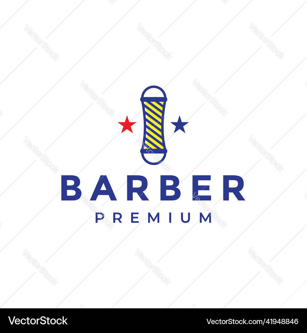 Colored barber lamp logo design graphic symbol Vector Image