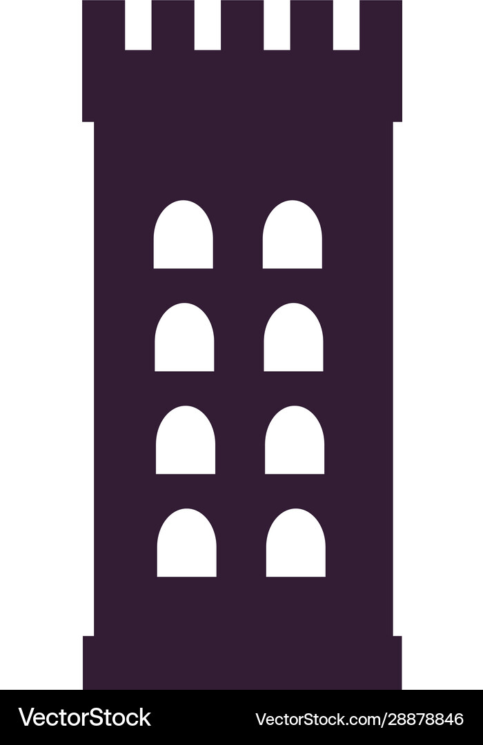 Cute fairytale castle isolated icon Royalty Free Vector