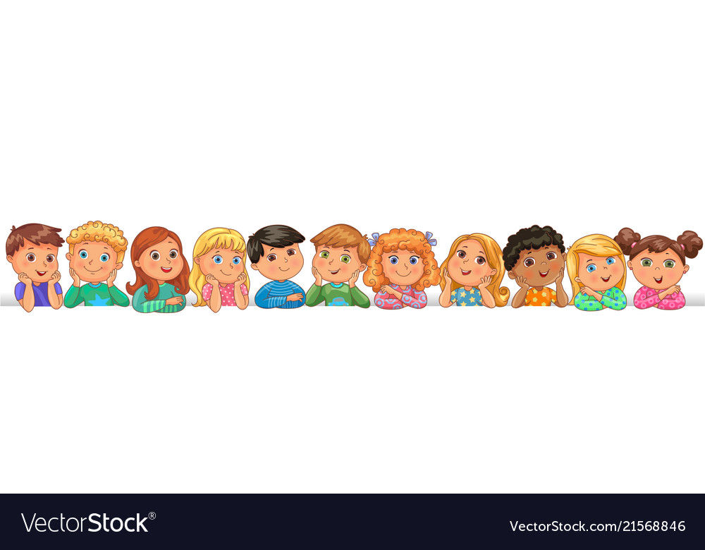 Cute kids happy blank banner Royalty Free Vector Image