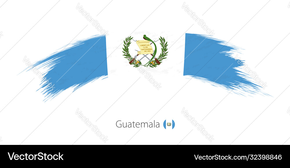 Flag guatemala in rounded grunge brush stroke Vector Image