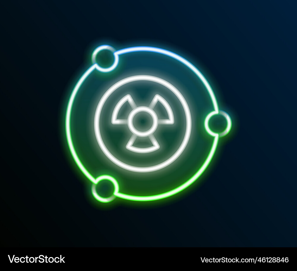 Glowing neon line radioactive icon isolated Vector Image
