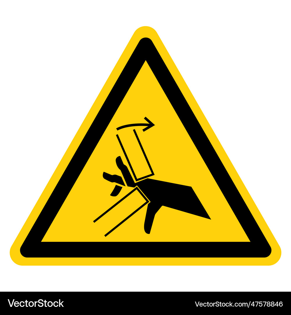 Hand crush pinch point symbol sign isolate Vector Image