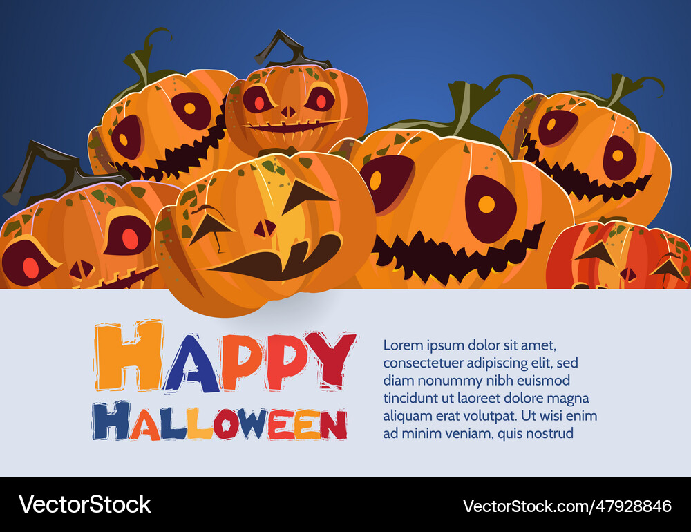 Happy halloween bright poster design Royalty Free Vector