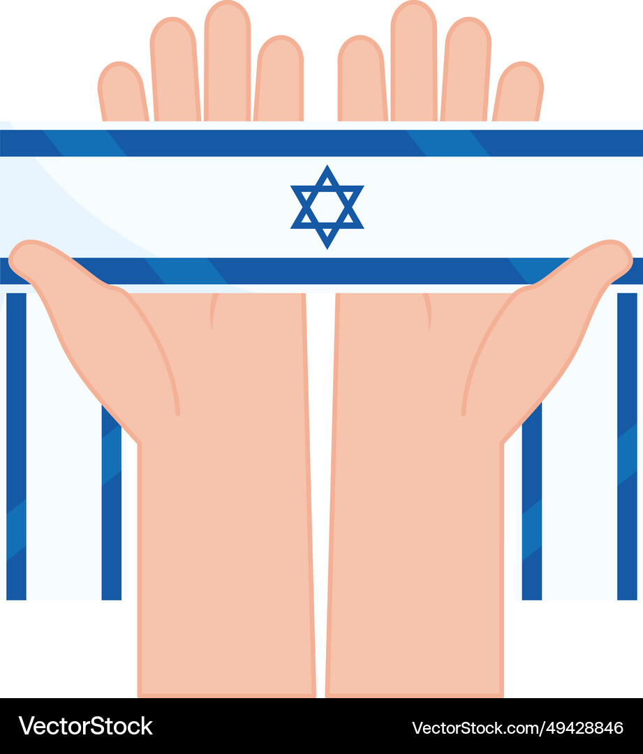 Israel peace hands with flag Royalty Free Vector Image