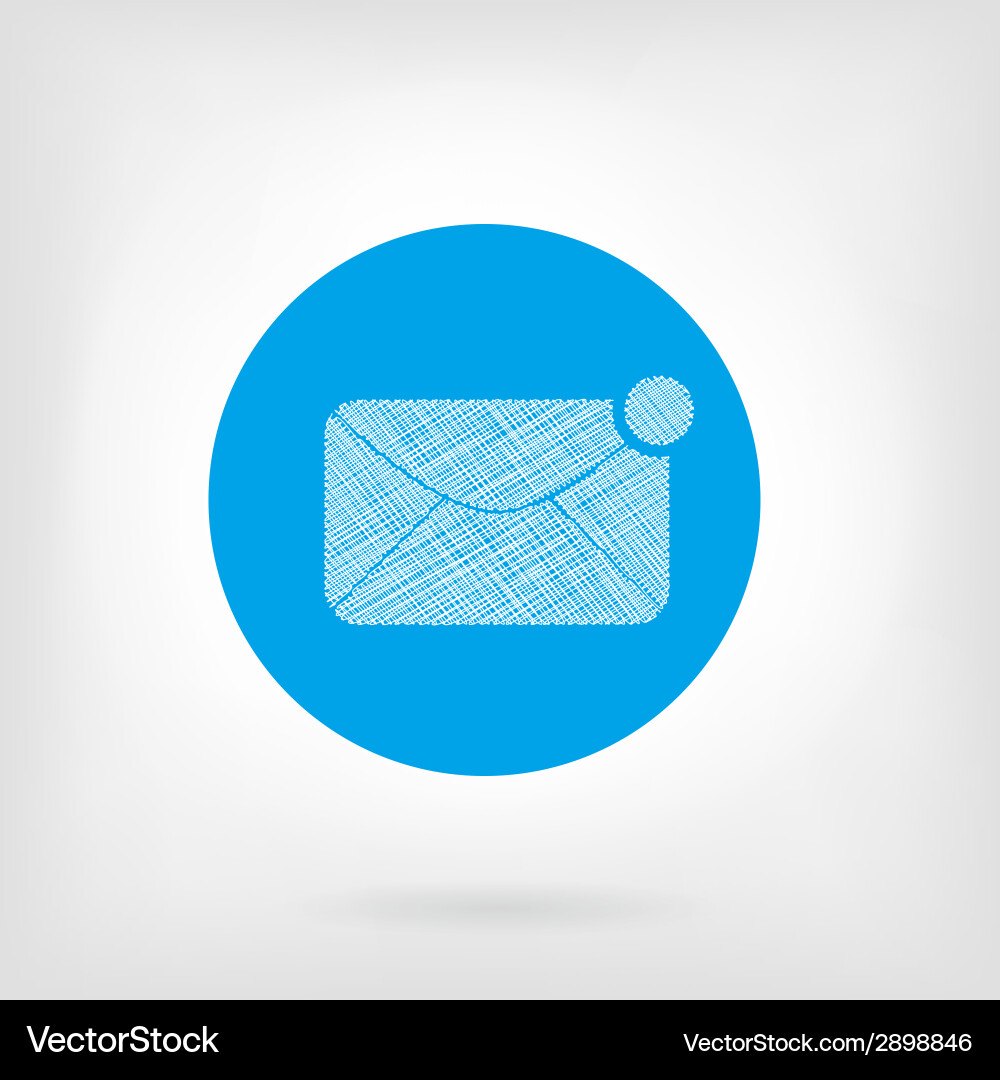 Mail letter icon in flat and doodle style Vector Image