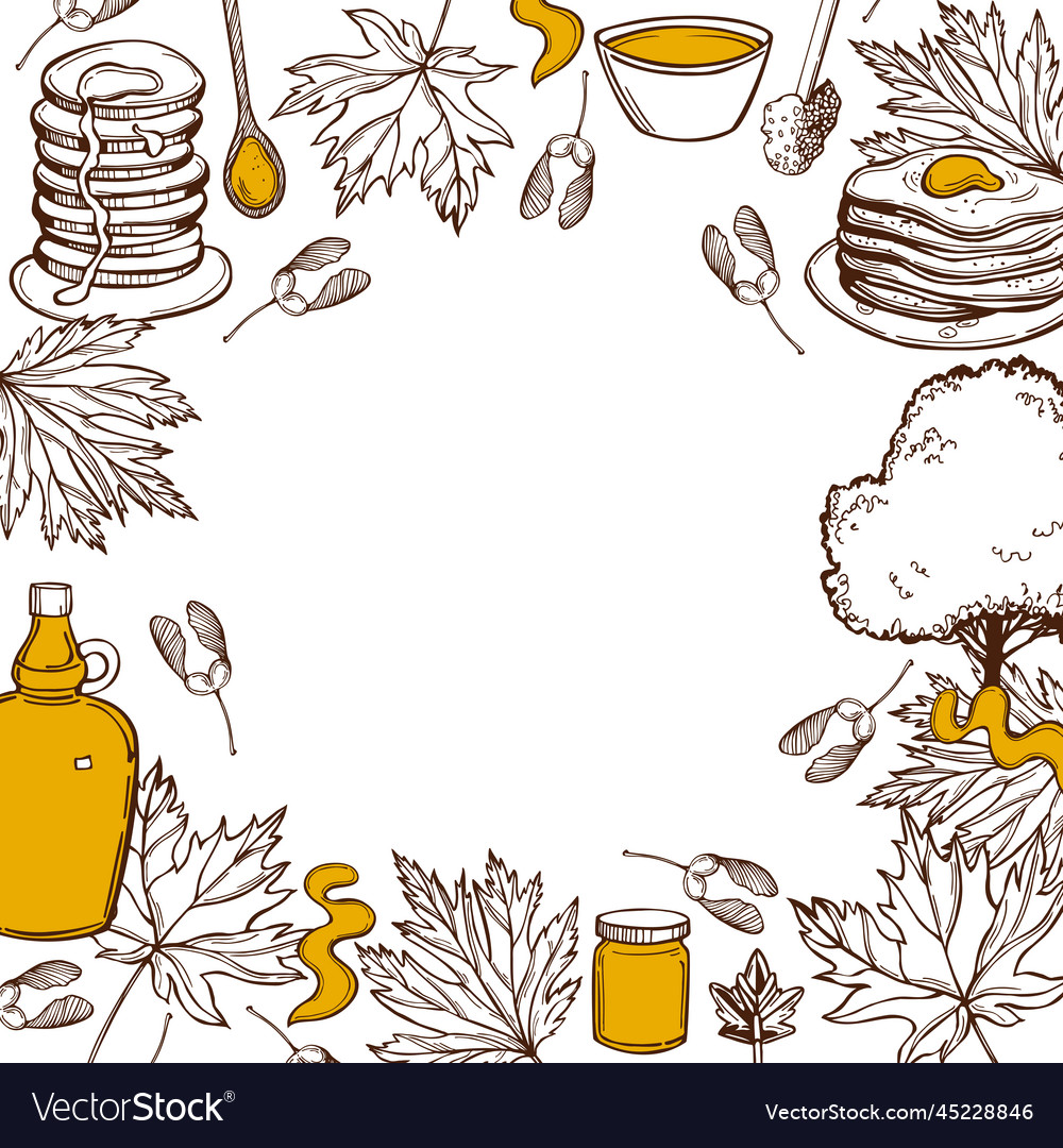 Maple syrup set background Royalty Free Vector Image