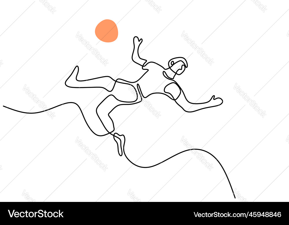 One continuous line drawing of young professional Vector Image