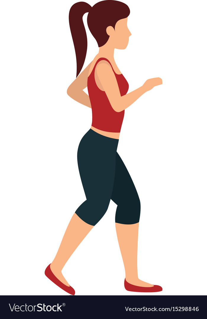 Runner woman with sport wear Royalty Free Vector Image