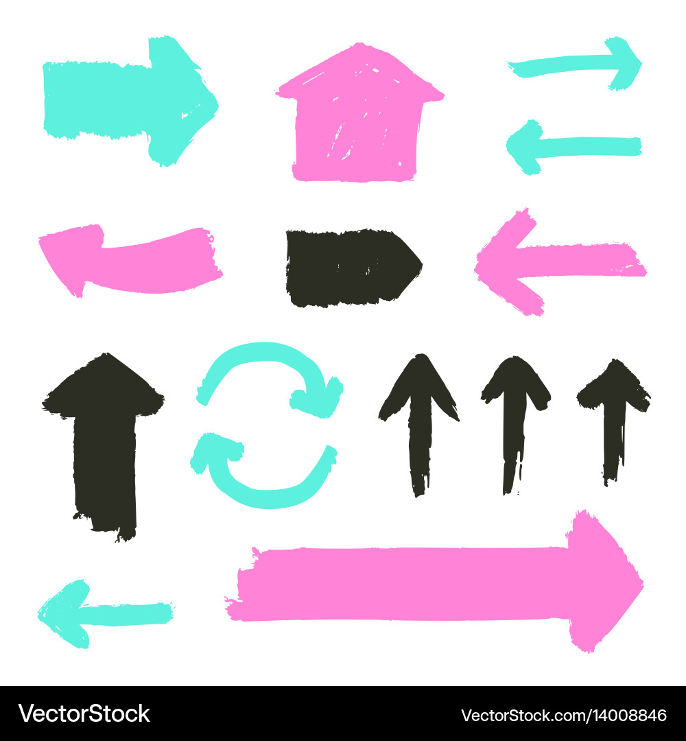 Set of grunge arrows Royalty Free Vector Image