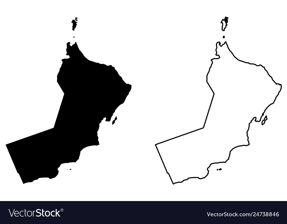 Simple only sharp corners map sultanate of Vector Image