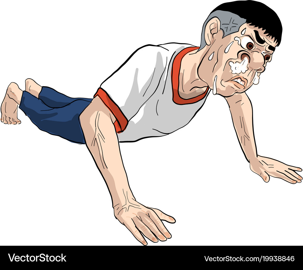 Sticker line man action cartoon Royalty Free Vector Image