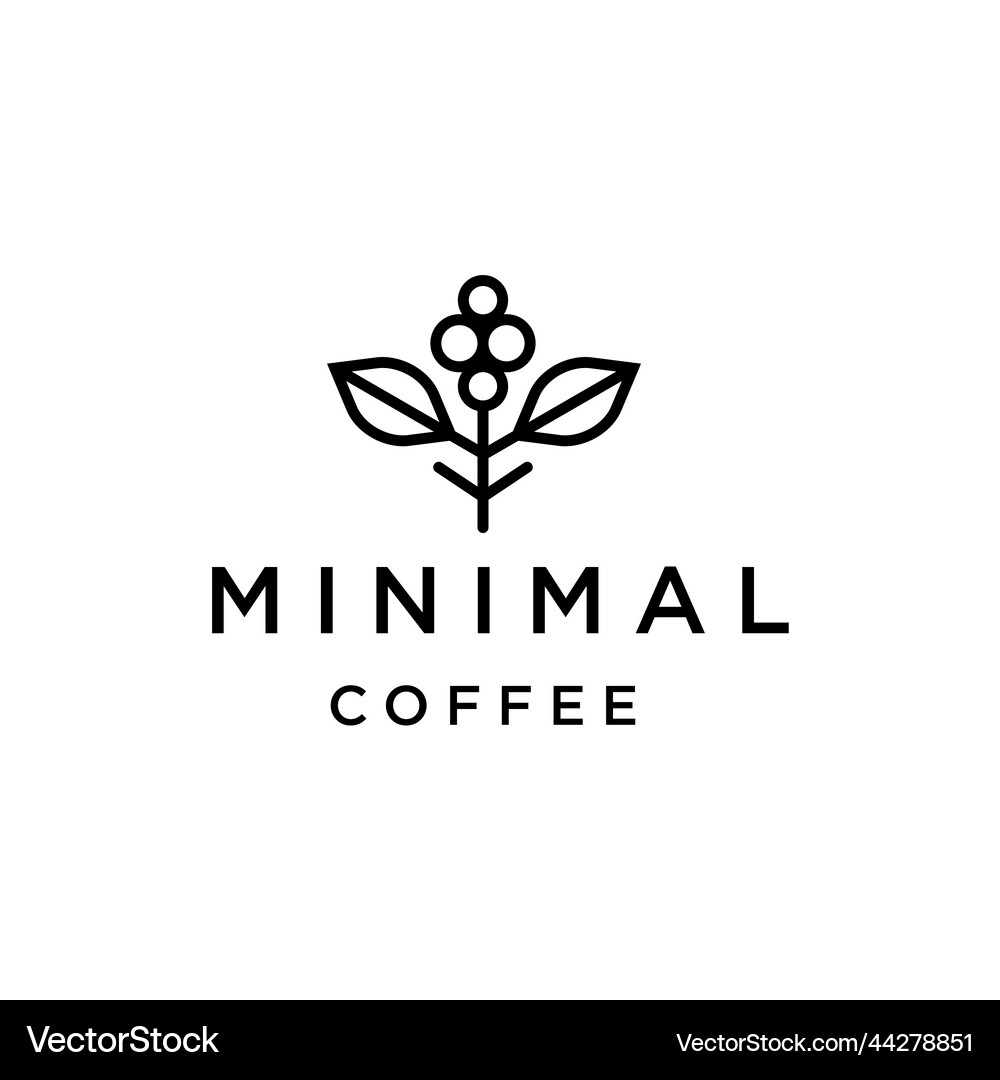Abstract natural coffee logo concept bean Vector Image