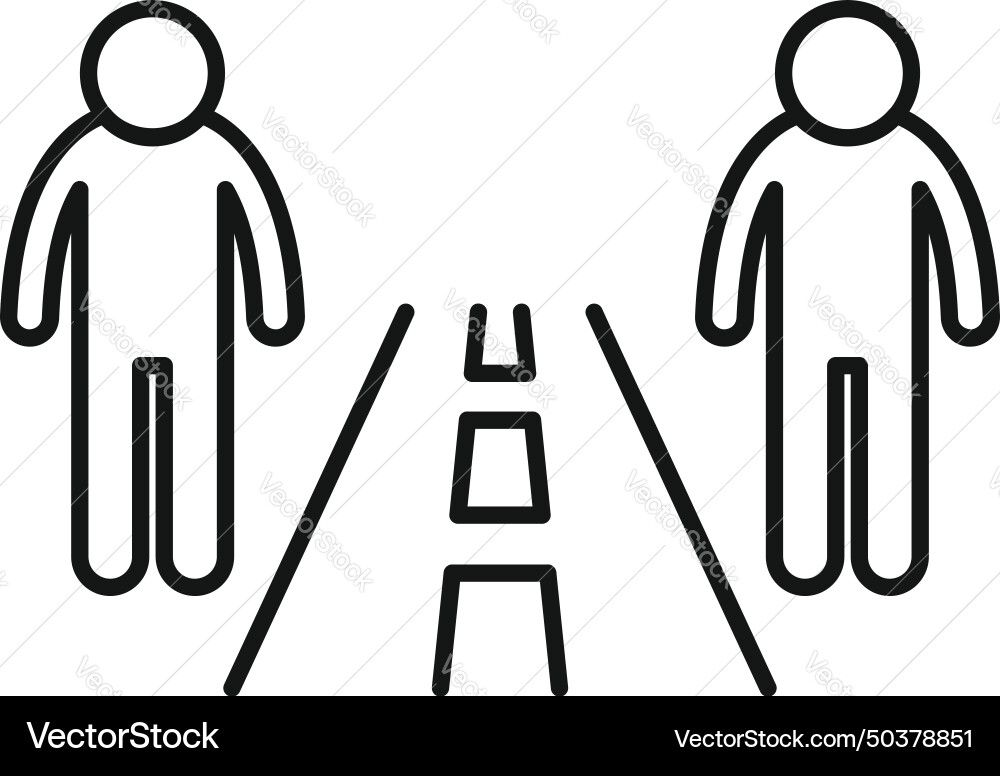 Avoid walk road distance icon outline home Vector Image