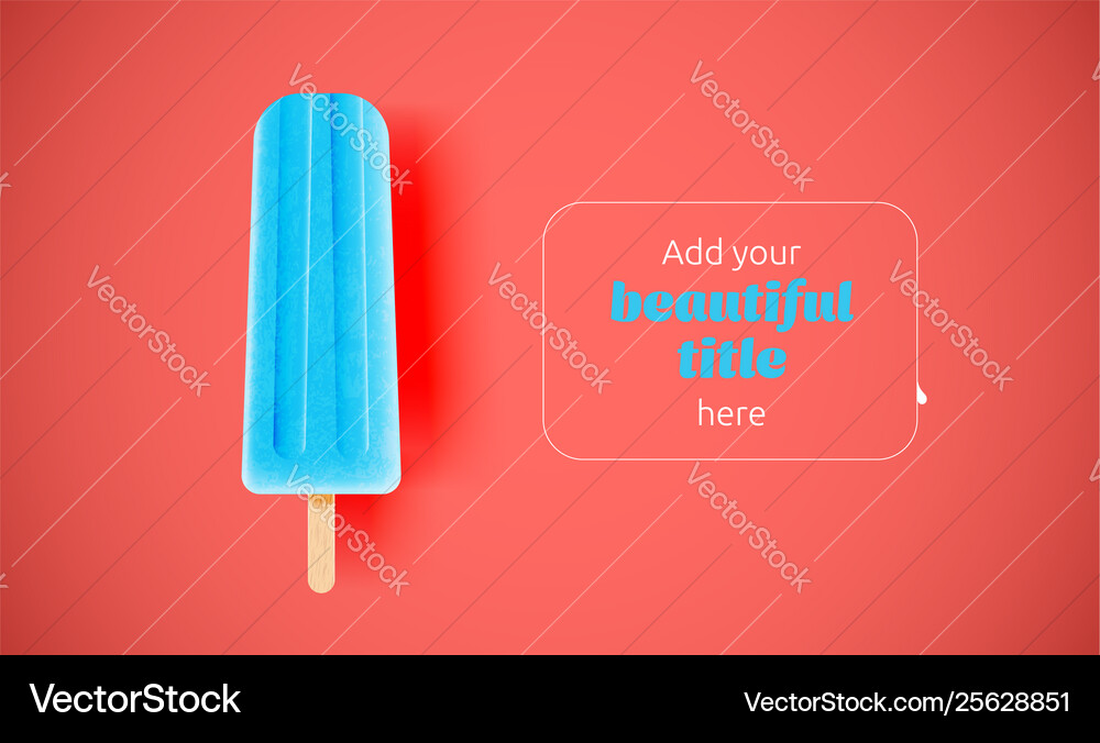 Colorful ice creams on red background Royalty Free Vector