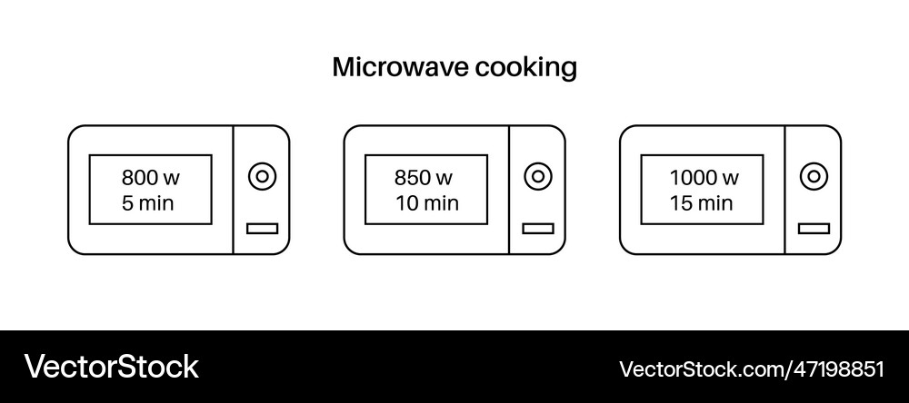 Cooking in microwave Royalty Free Vector Image
