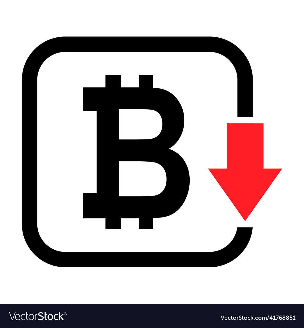 Cost reduction- decrease bitcoin icon symbol Vector Image