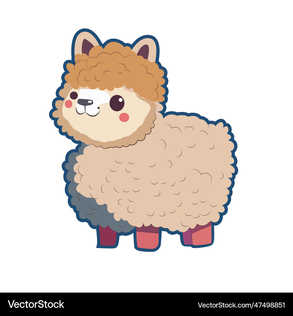 Cute sheep cartoon style Royalty Free Vector Image