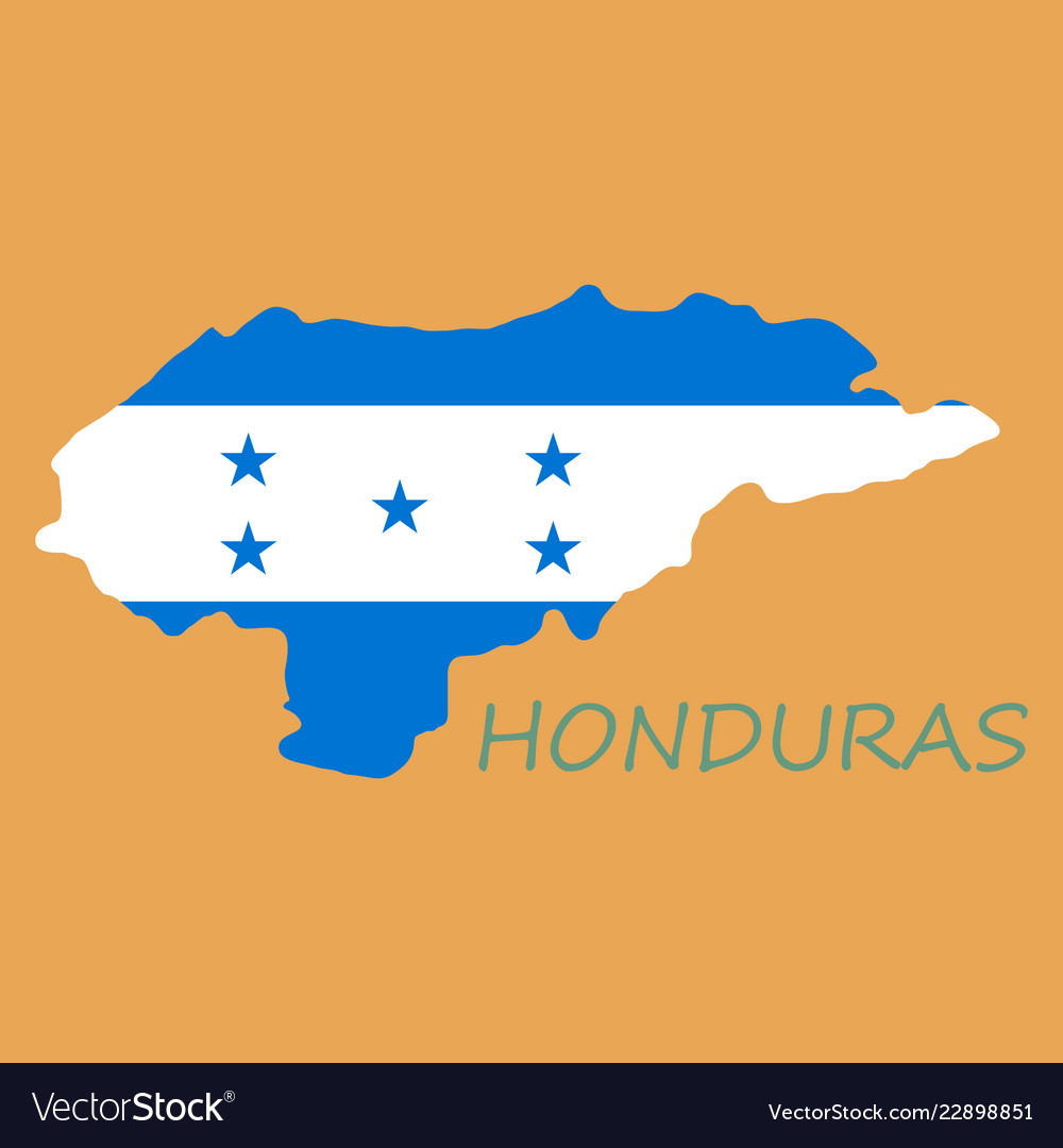Detailed of a map honduras with flag eps10 Vector Image
