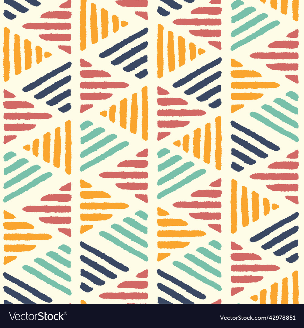 Fun hand drawn abstract seamless pattern simple Vector Image