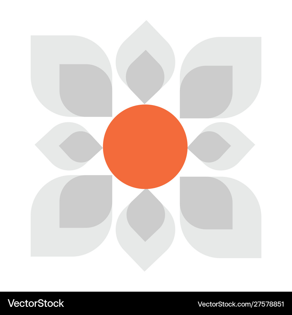 Geometric daisy flower hand Royalty Free Vector Image