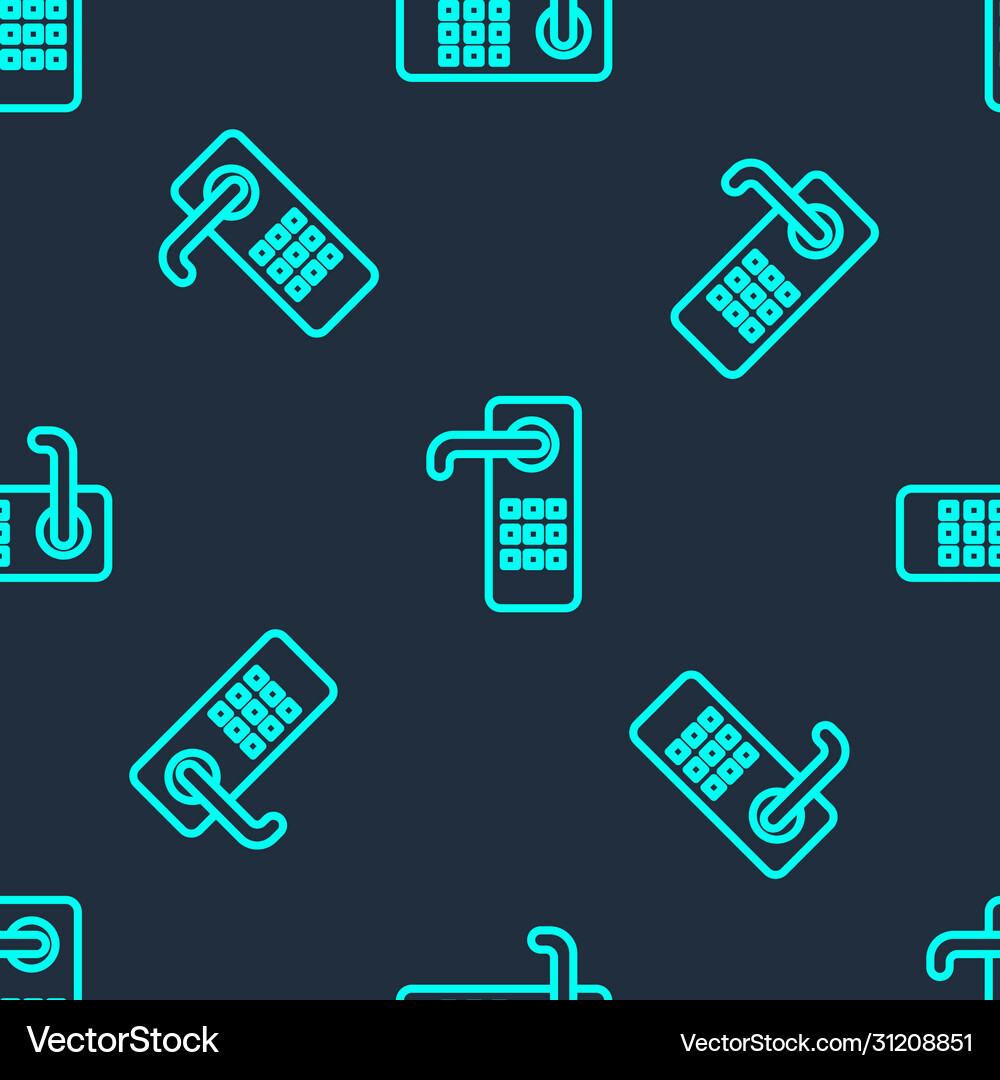 Green line digital door lock with wireless Vector Image