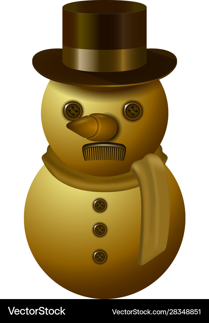 Isolated golden snowman Royalty Free Vector Image