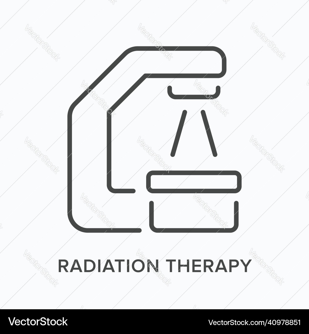 Radiation therapy flat line icon outline Vector Image