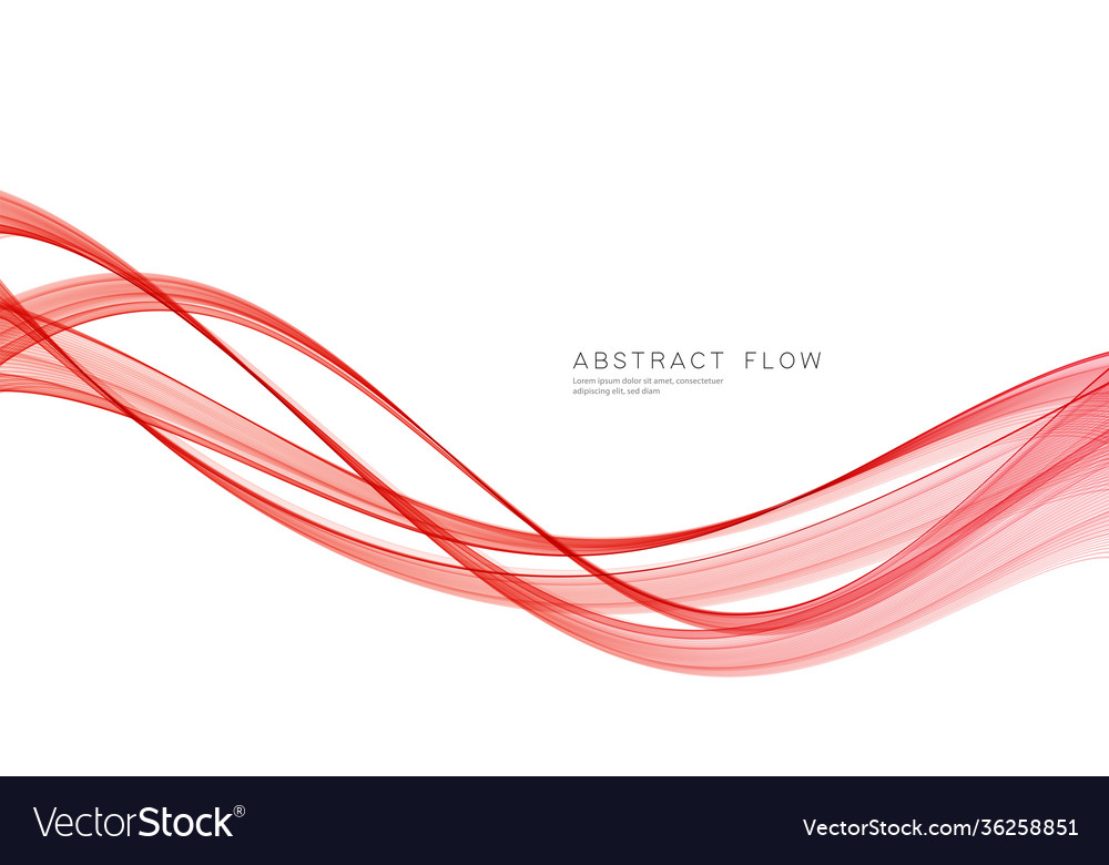 Red color abstract transparent wave design element