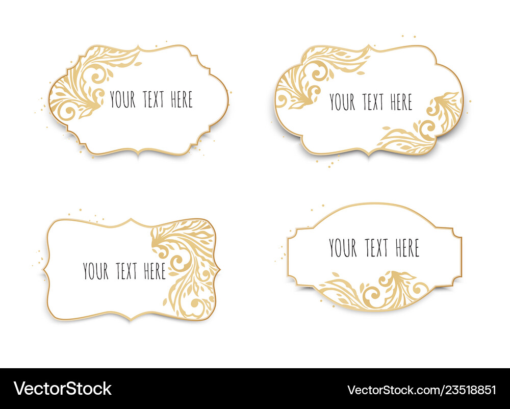 Set white and gold design templates Royalty Free Vector