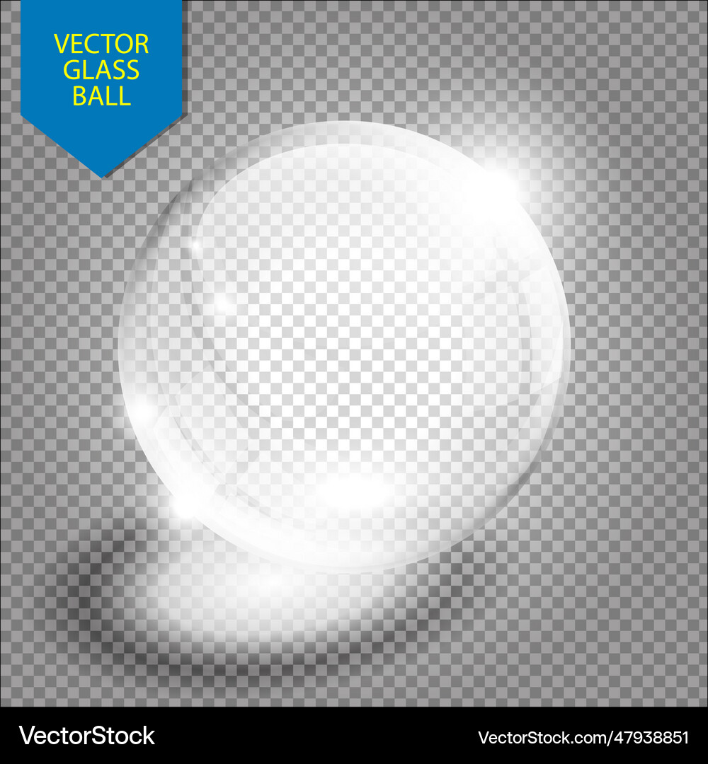 Transparent glass sphere on transparent Royalty Free Vector