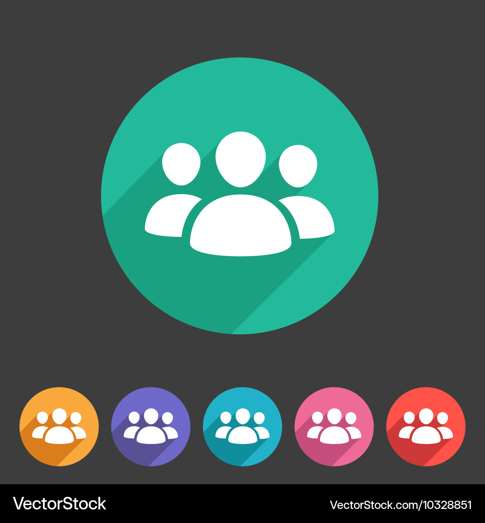 Users group social icon flat web sign symbol logo Vector Image