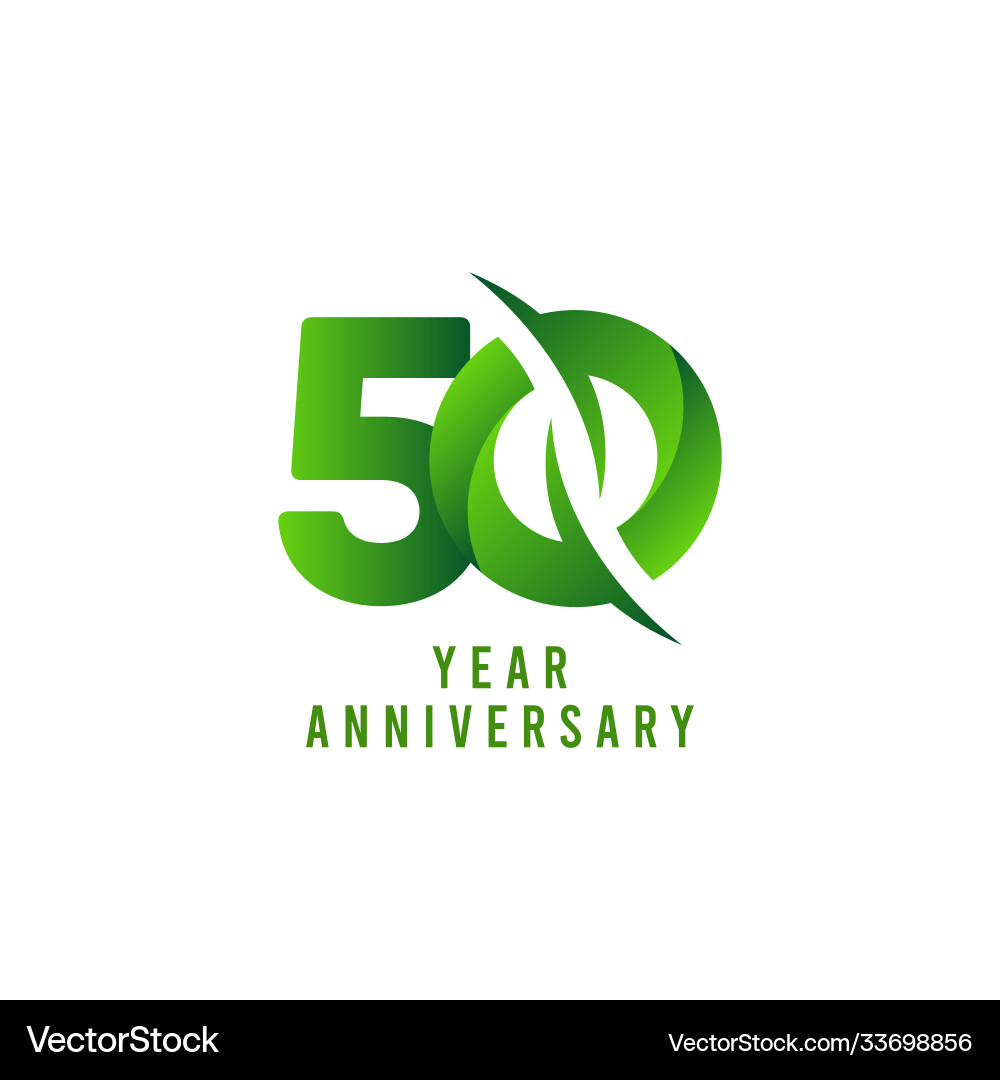 50 years anniversary green celebration template Vector Image