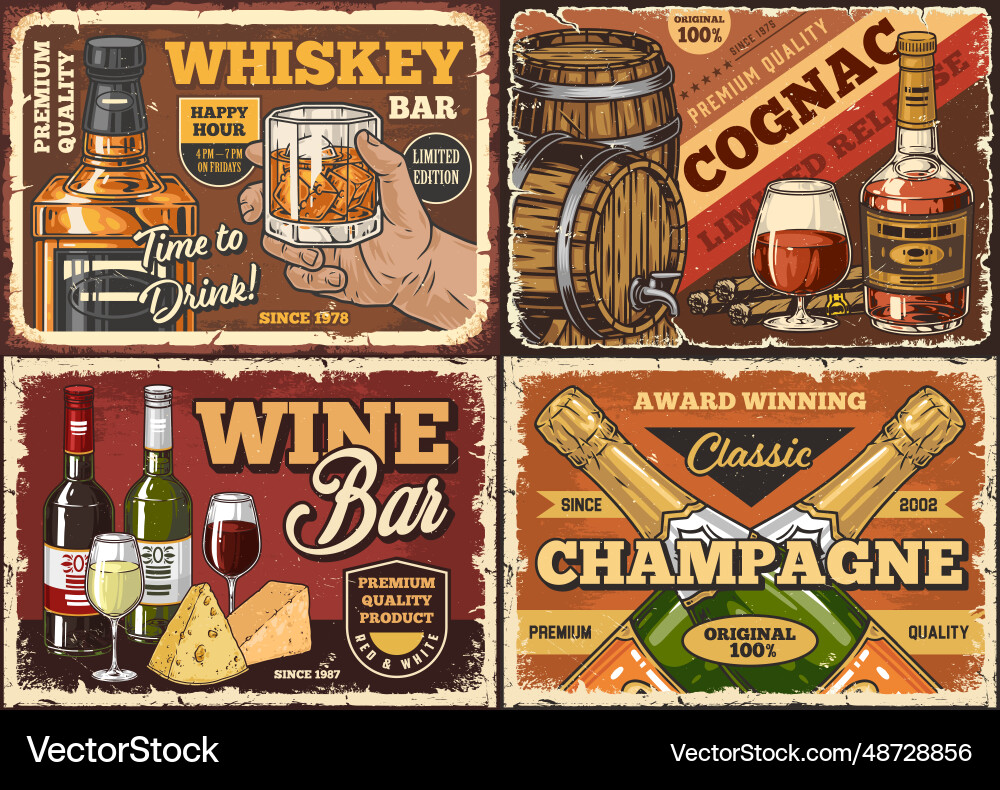 Bar alcohol set stickers colorful Royalty Free Vector Image