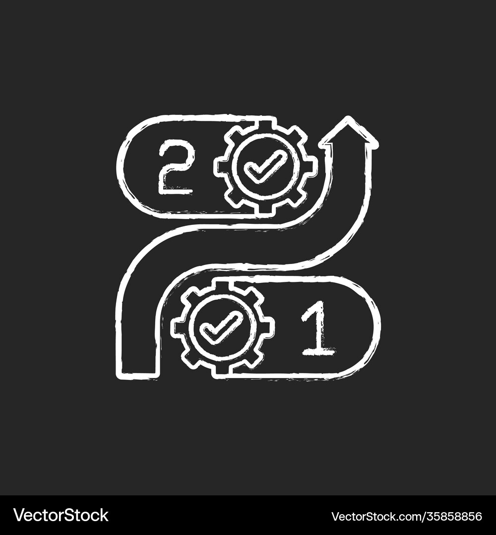 Consistency chalk white icon on black background Vector Image