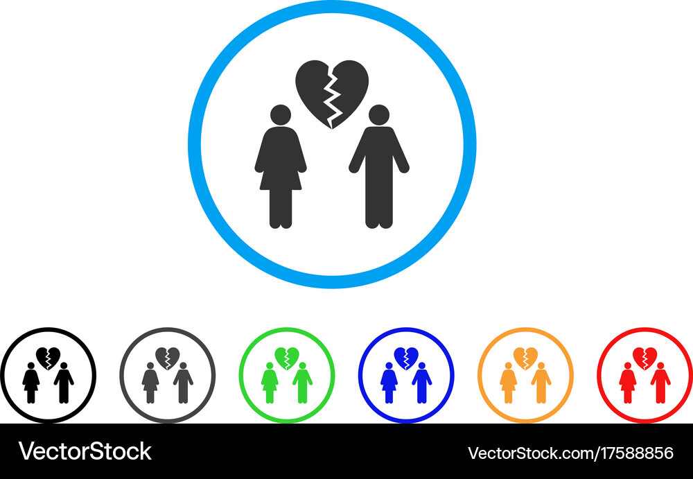 Family divorce rounded icon Royalty Free Vector Image