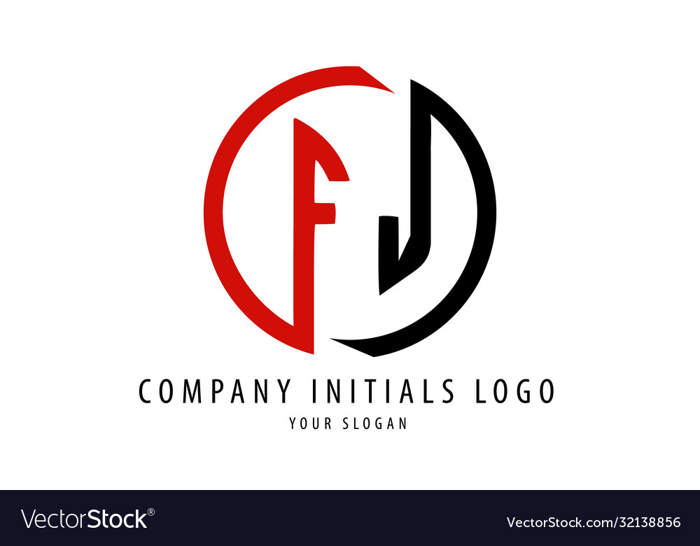 Fj logo design initial Royalty Free Vector Image