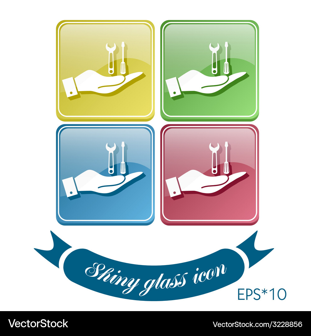 Hand holding a symbol settings sign screwdriver Vector Image