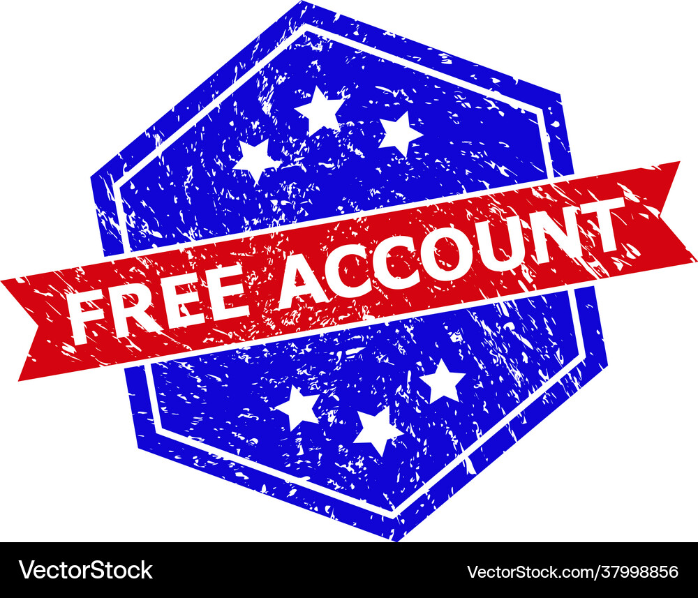 Hexagon bicolor free account watermark Royalty Free Vector
