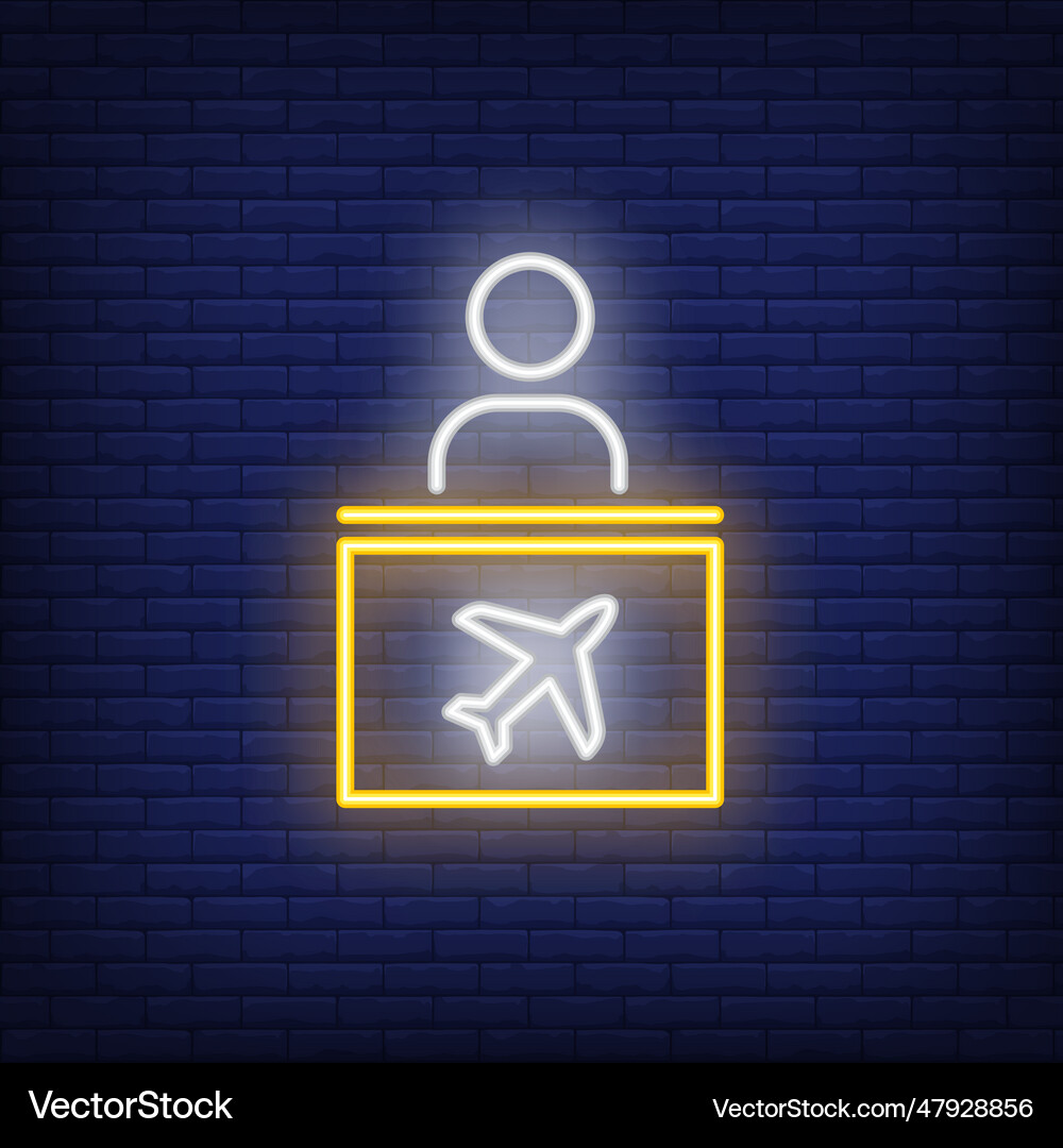 Information desk neon sign Royalty Free Vector Image