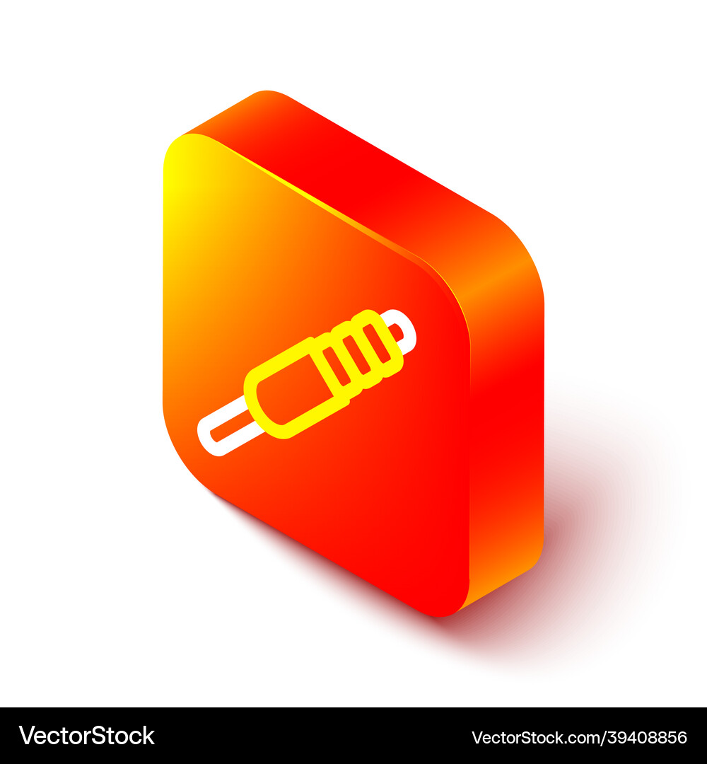 Isometric line audio jack icon isolated on white Vector Image