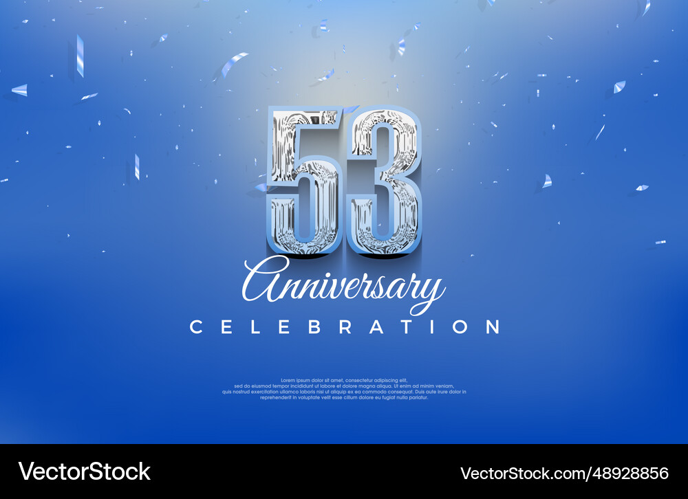 Modern and fresh 53rd anniversary celebration Vector Image