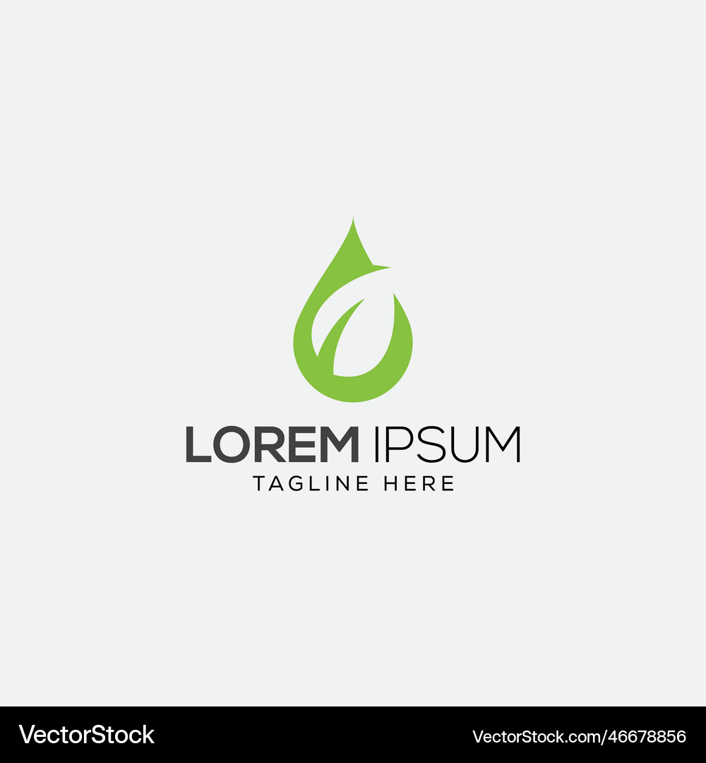 Nature drop leaf logo design template Royalty Free Vector