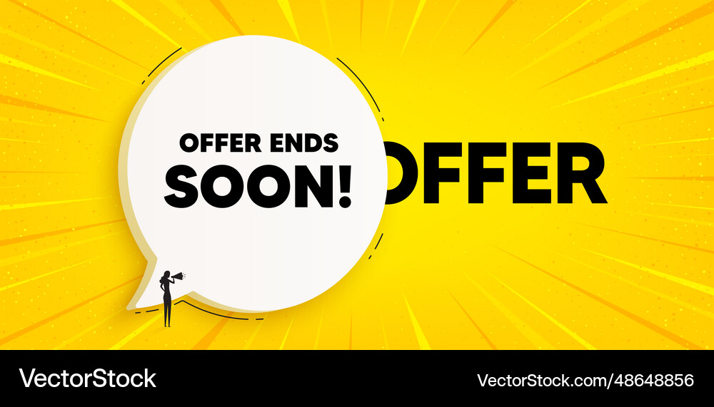 Offer ends soon special price sign chat Royalty Free Vector