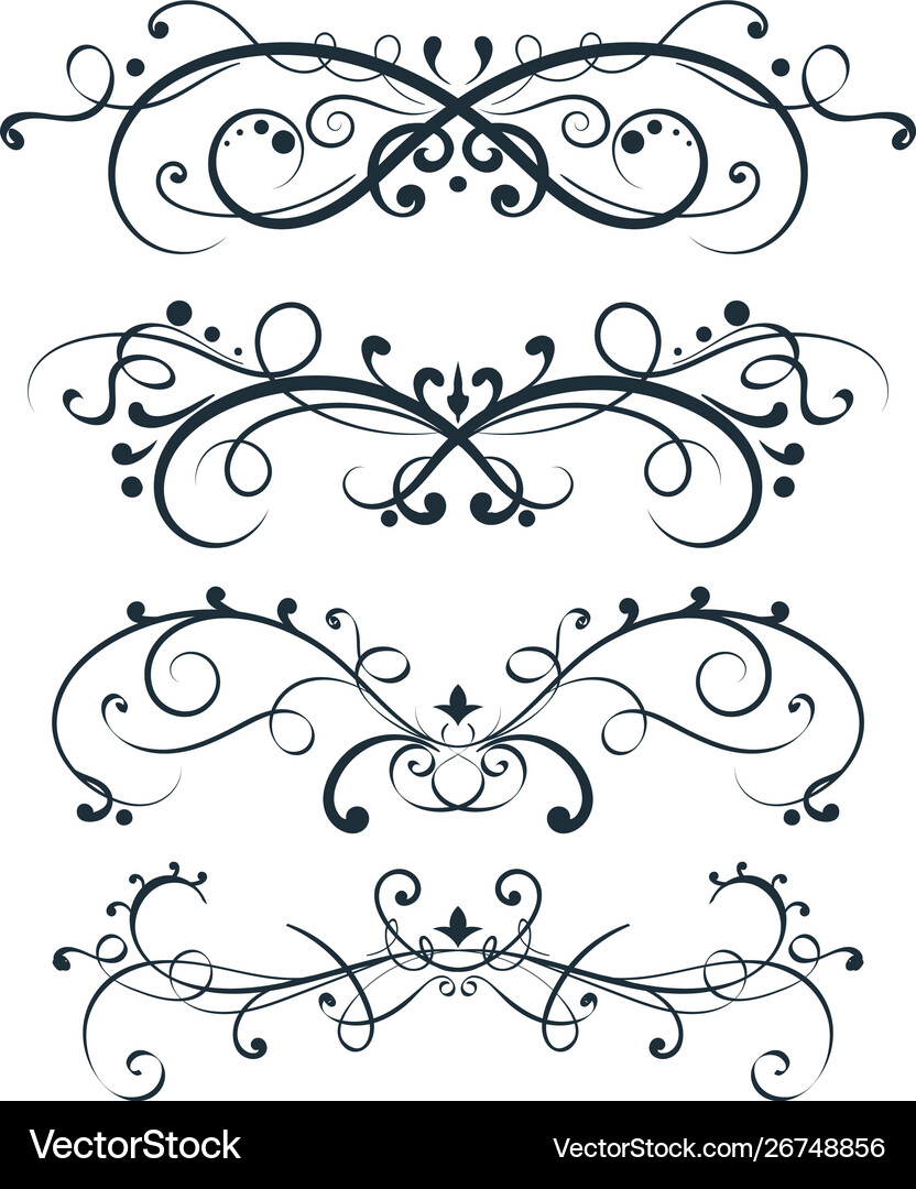 Ornamental divider decorative filigree design Vector Image