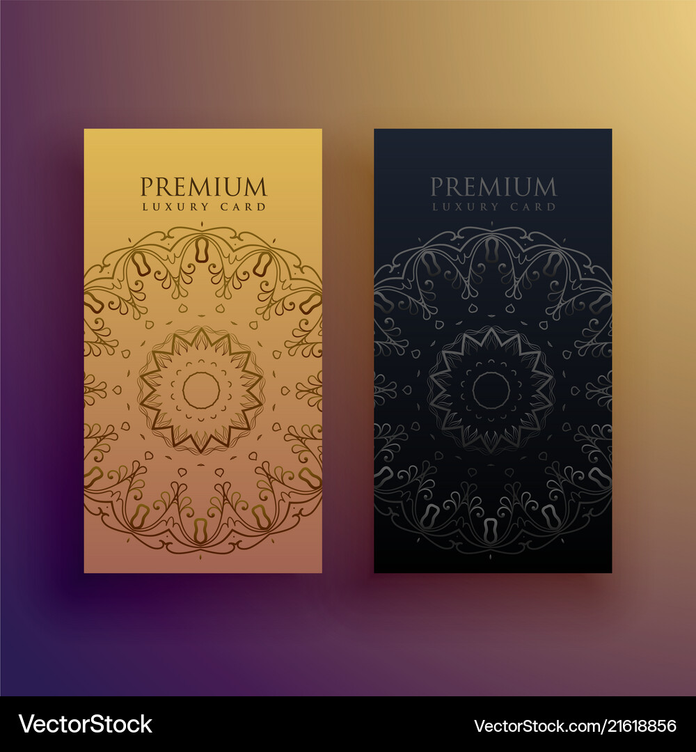 Premium mandala card design decoration Royalty Free Vector