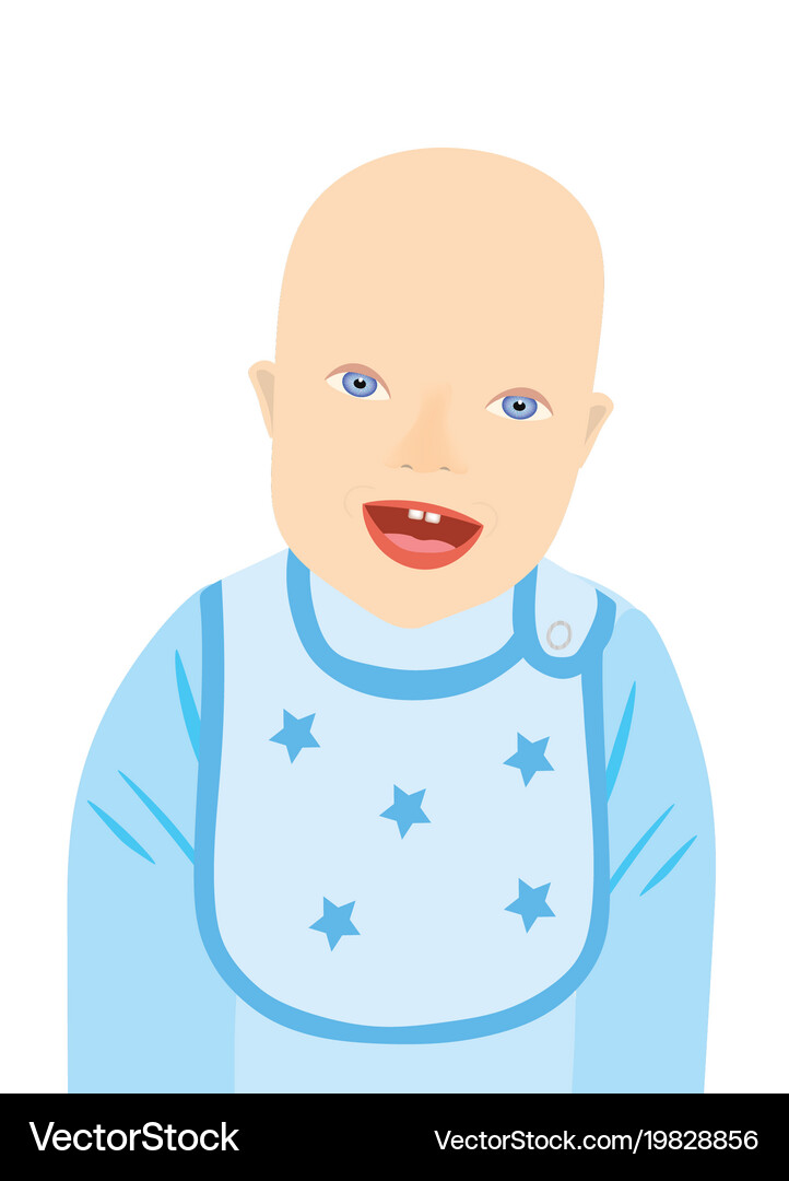 Smiling baby boy with apron Royalty Free Vector Image