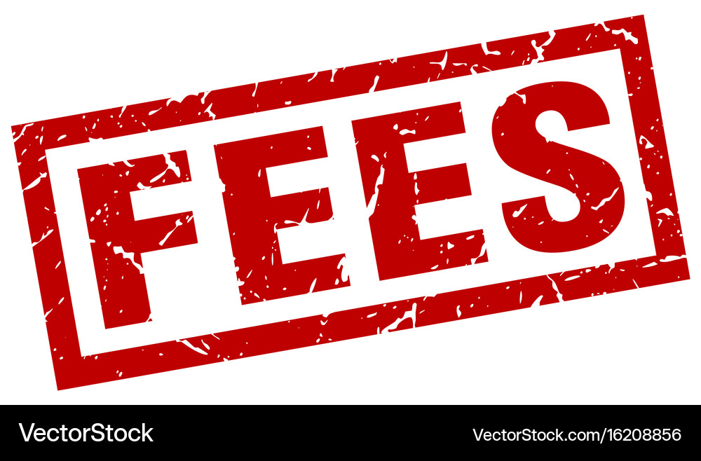 Square grunge red fees stamp Royalty Free Vector Image