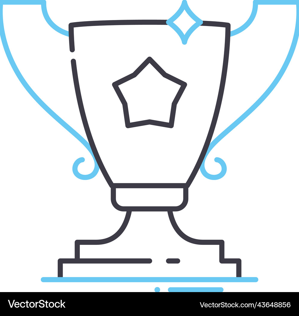 Trophy prize line icon outline symbol Royalty Free Vector